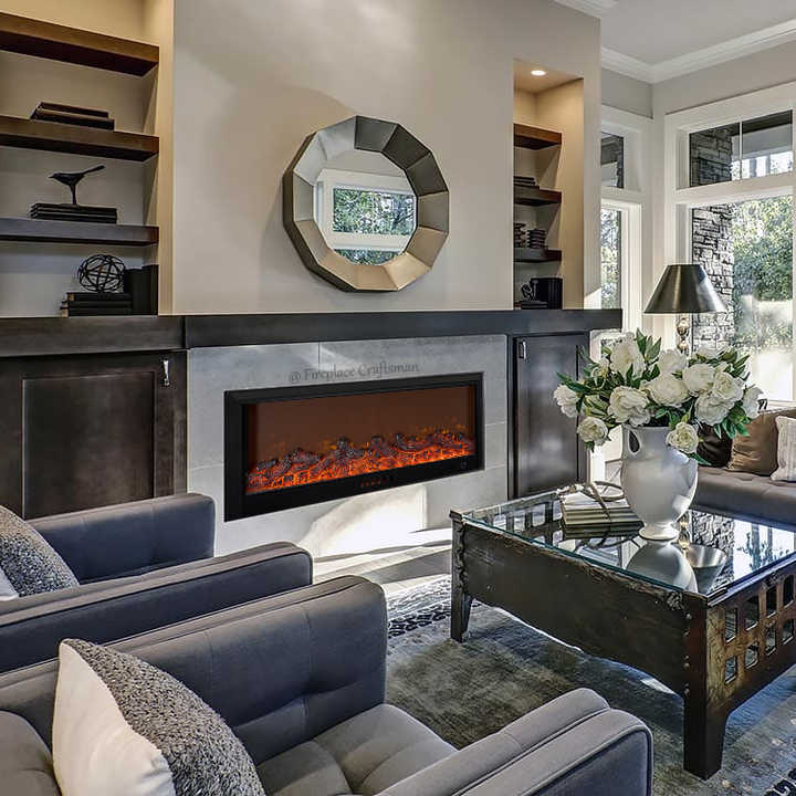 Indoor Furniture French Style 60 Inch Wall Mounted Decor Led Flame ...