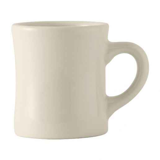 11oz Vintage Cream White Ceramic Coffee Mug - Custom Logo