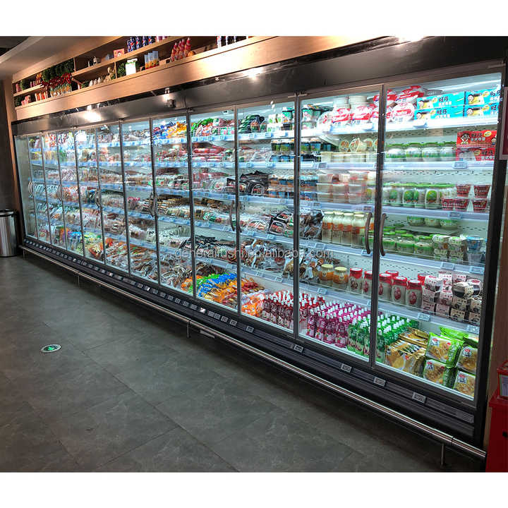 Remote Multideck Chiller Commercial Glass Door Chiller Display Showcase ...