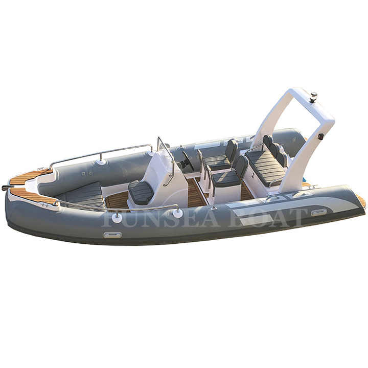 Gray Color Fiberglass RIB - 17ft 6 Person Offshore Boat