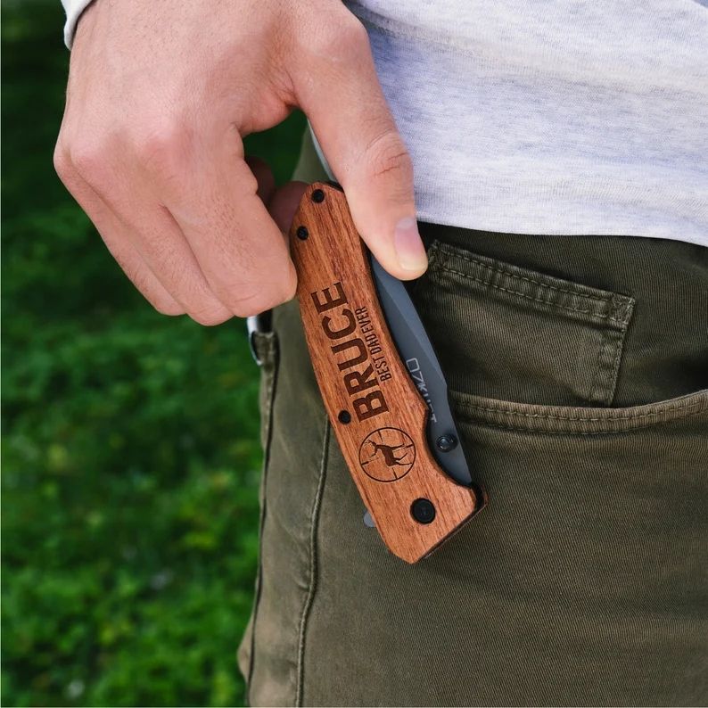 JUNJI Personalized Pocket Knife Groomsmen Gifts Custom Pocket Knife ...