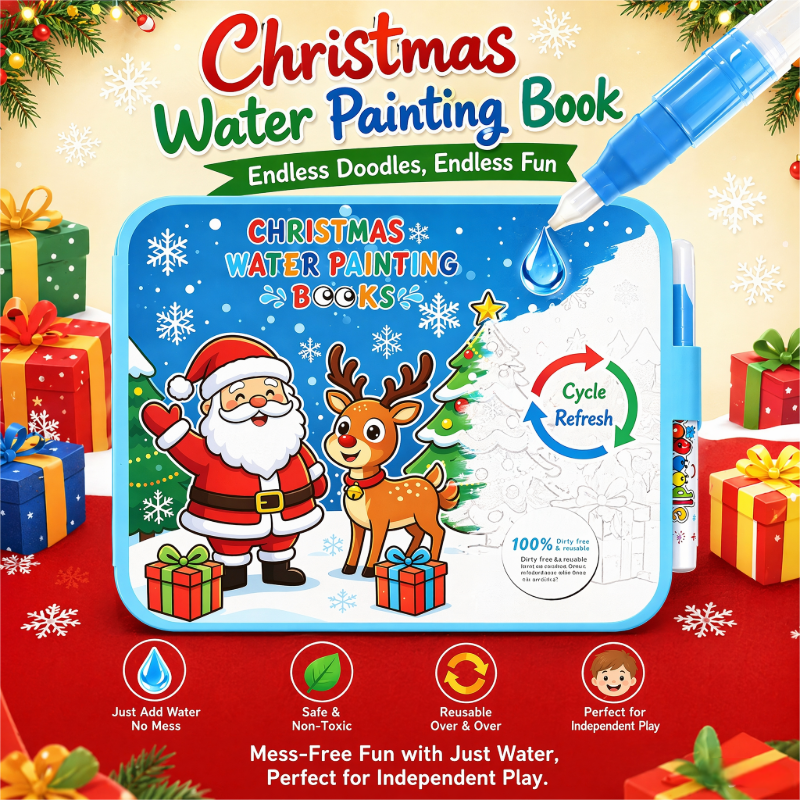 Christmas EVA Magic Water Drawing Book Reusable No Mess Kids ...