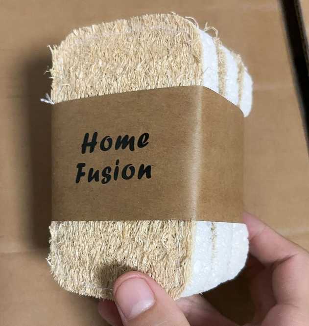 Natural Loofah Kitchen Sponges No Scratch Brush for Dishwashing Eco ...