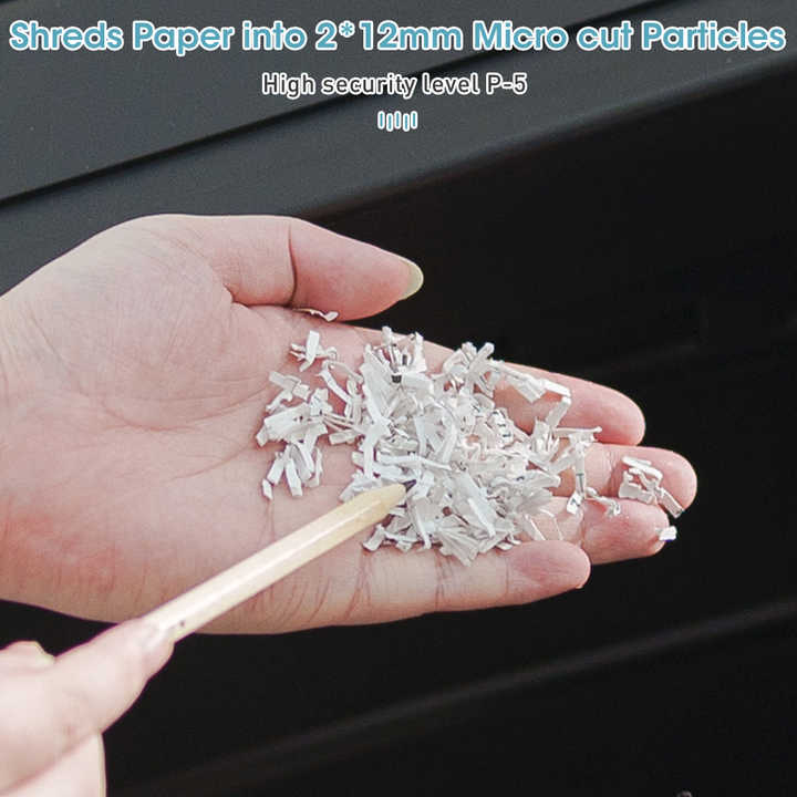 20L A4 Paper Shredder Micro Cut 2mm*12mm P5 Level 8 Sheets Applicable for Small Offices and ...