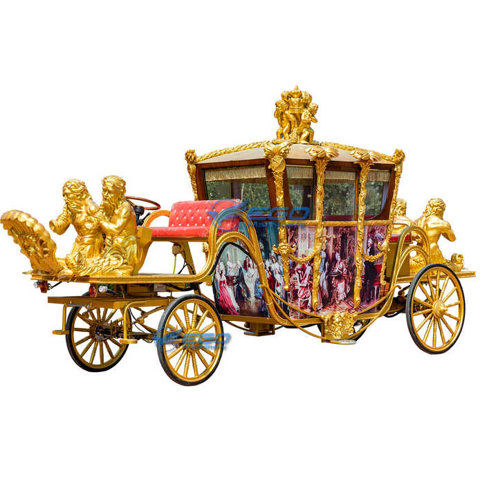 Royal Horse Carriage New Design 4 Wheel Pony Electric Motorized Wedding ...