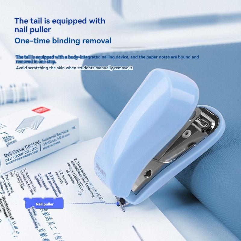 Deli 0255 Blue Manual Power School Mini Stapler Set