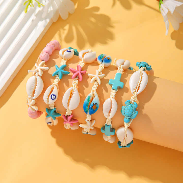 Handmade Summer Beach Surf Shell Bracelet Fashion Charm Women's Milk ...