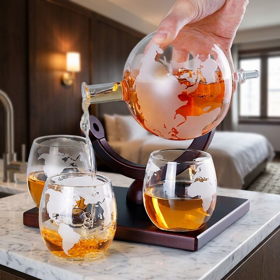 Custom Logo 850ml Borosilicate Transparent Creative Globe Sherry ...