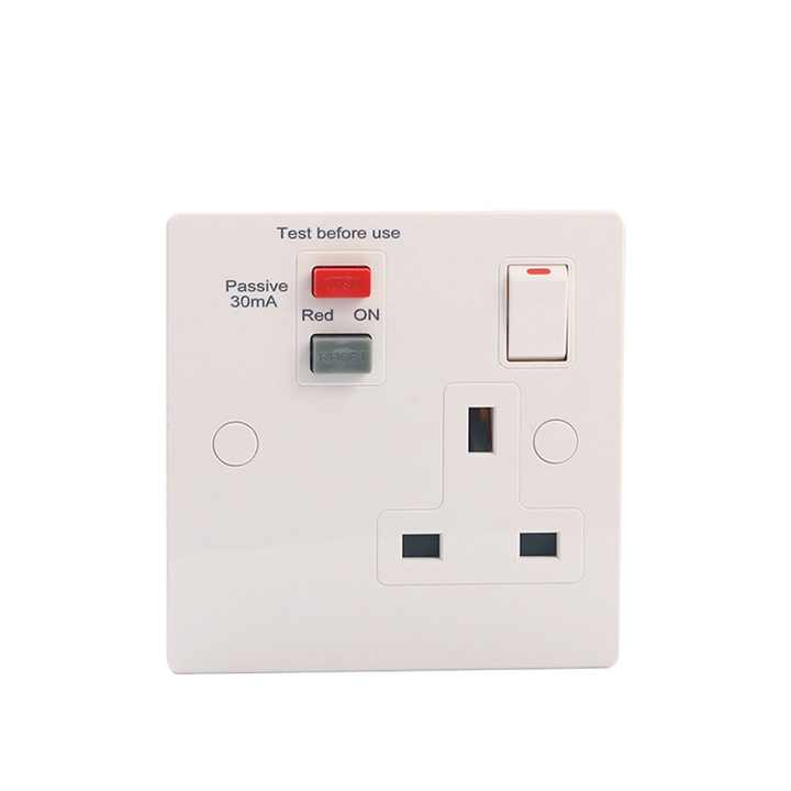 Onesto Wall 1 Gang RCD Socket 13A Socket 30mA RCD Protection White ...
