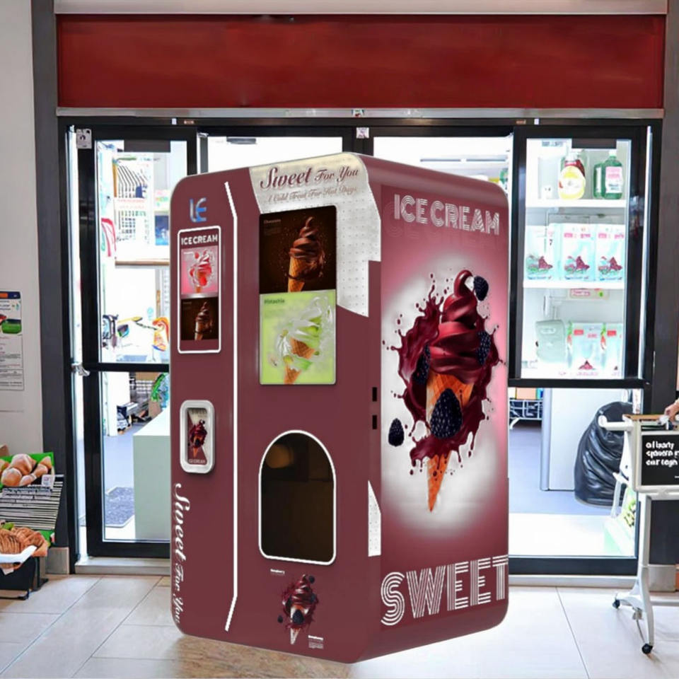 Soft Ice Cream Vending Machine for Hotels and Catering Support Cashless ...