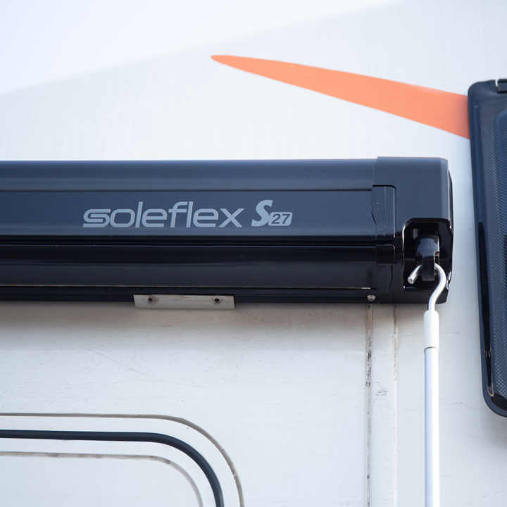 Soleflex S27L Black/White RV Awning with LED Strip for Motorhomes & Campers