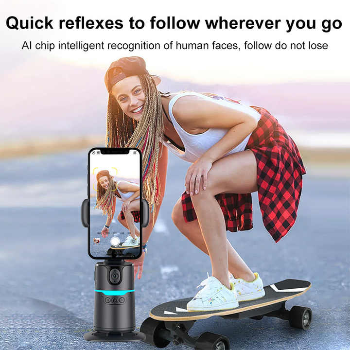 360 Degree Auto Face Tracking Mobile Phone Holder Desktop Gimbal Stabilizer for Iphone 15 16