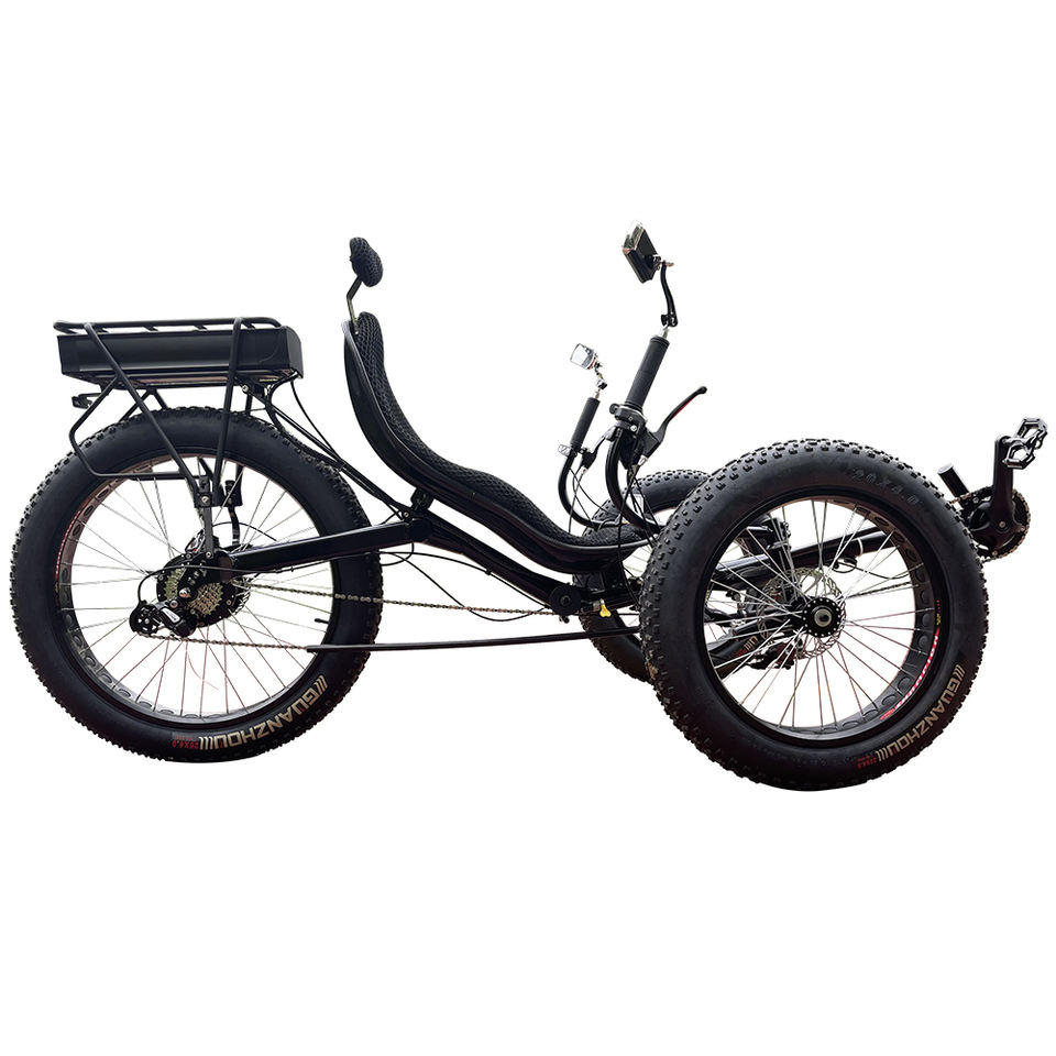 Beach Cruiser 3 Wheel Foldable Electric Fat Tire Recumbent Trike