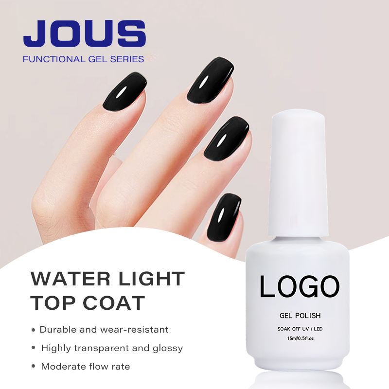 JOUS No Wipe Water Light Top Coat Gel with High Gloss & Crystal Clear ...