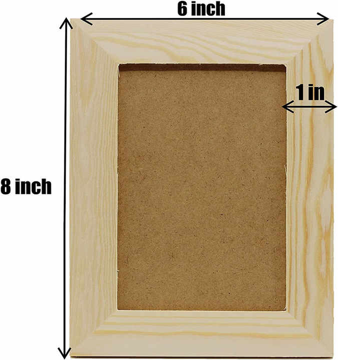 Natural Unfinished Solid Pine Wood DIY Picture Frames for Arts & Crafts ...