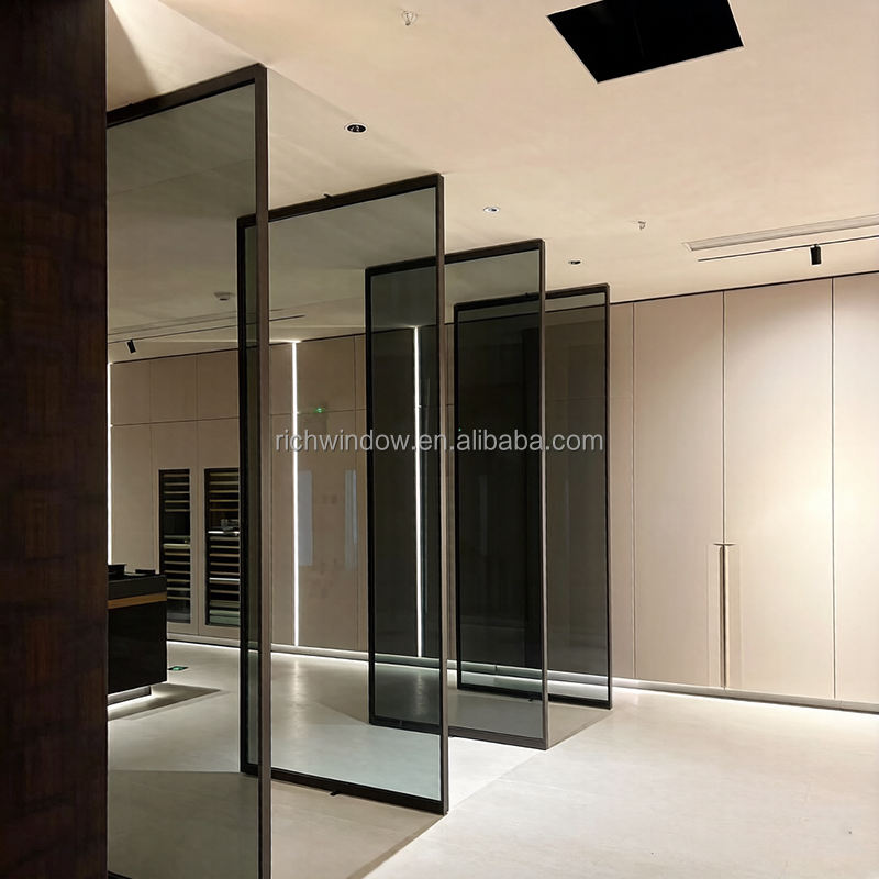 Anti-corrosion Aluminum Sliding Door Minimalist Frame Customized Fluted ...