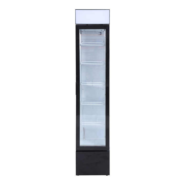 105L Slim Glass Door Upright Display Beverage Showcase Freezer Single ...