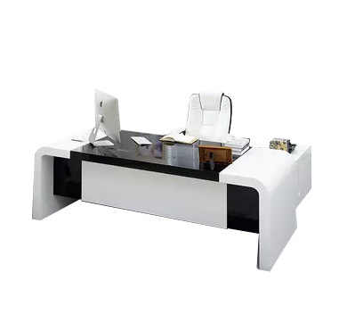 White Painted President Desk - Modern Executive Office Furniture