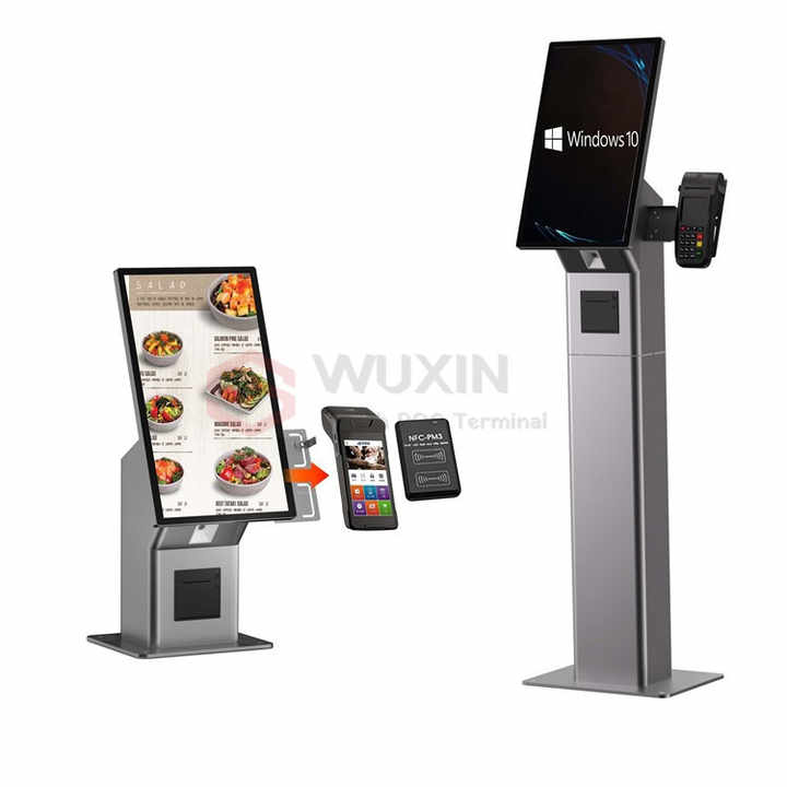 WENJIE Self-Service Restaurant Kiosk NFC Scanner POS Camera Voice Module 4G WiFi QR Payment Card ...
