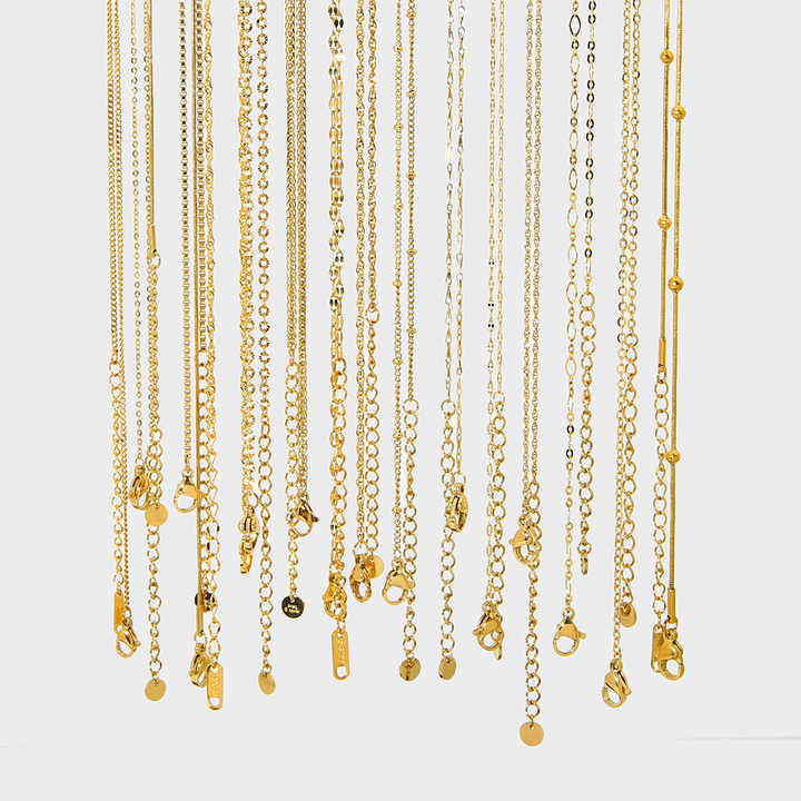 Manna Non Tarnish PVD Gold Plated Waterproof Stainless Steel Basic Thin ...