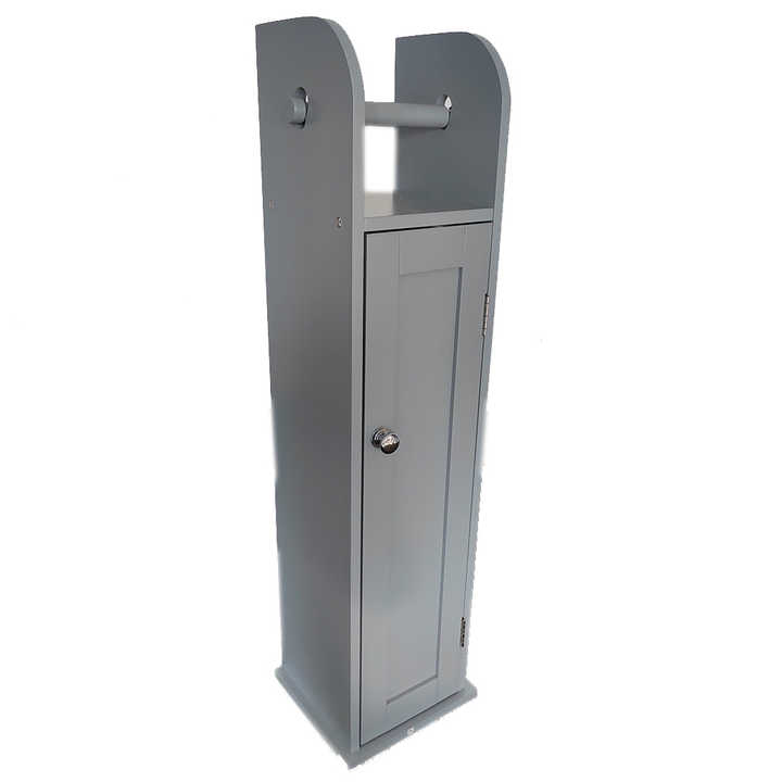 Toilet Roll Holder Cabinet Storage Unit with Shelf Freestanding ...