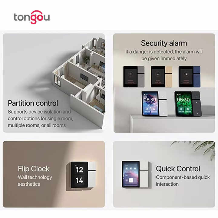 TONGOU Smart Wall Switch - 3.5 Inch Display, WIFI Control