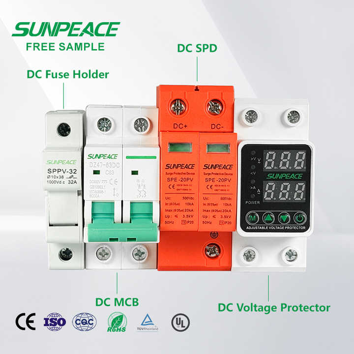 Solar PV DC Surge Protector 1p 2p 3p 4p 20KA 40KA 500V 600V 800V 1000V ...