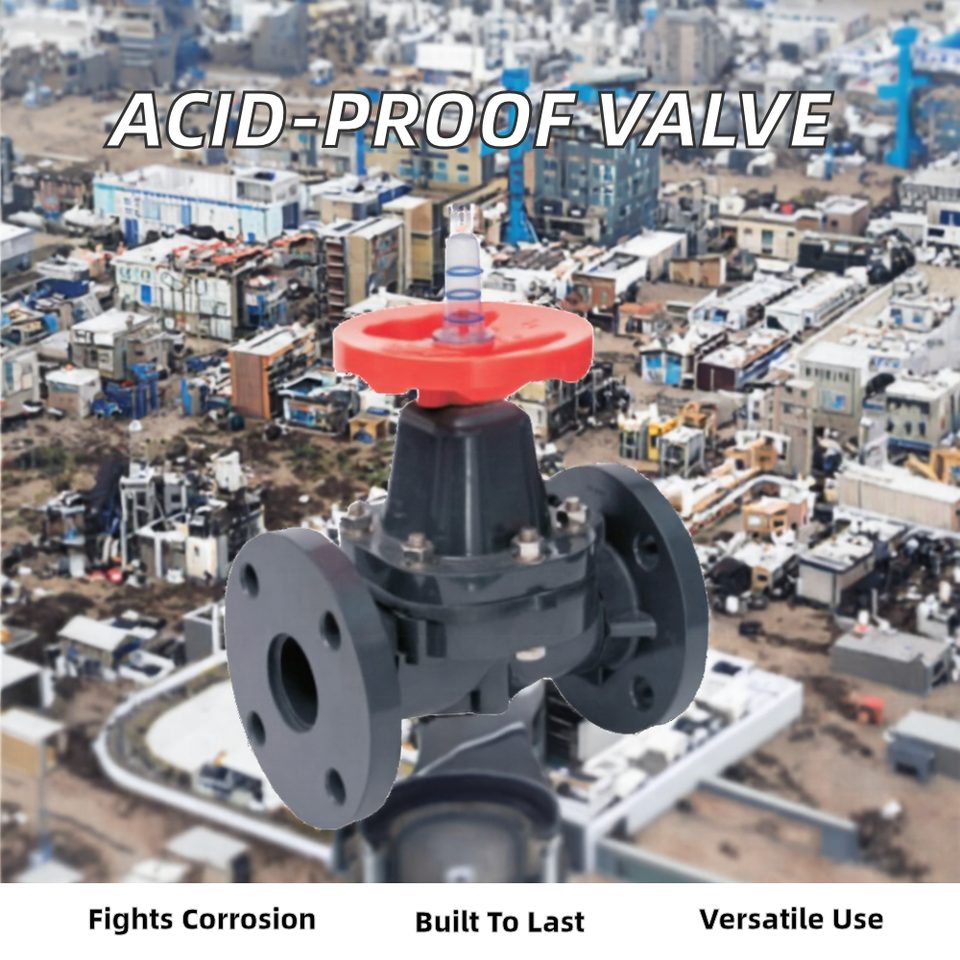 UPVC Flange Plastic Diaphragm Valve Manual Acid and Alkali Resistant ...