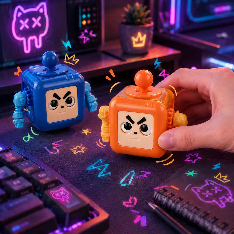 Robot Fidget Cube Toy Funny Press Face Decompression Toy Stress Relief ...