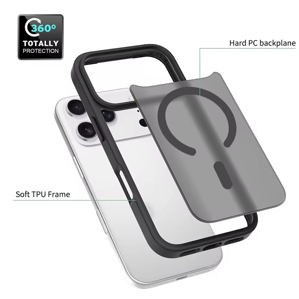 Matte Magnetic Wireless Charging Transparent Diamond Design TPU+PC ...
