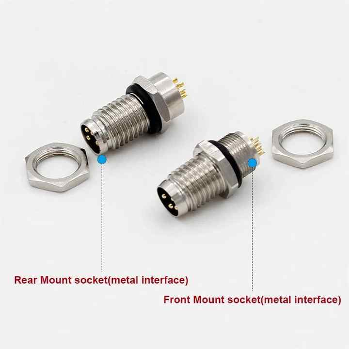 M8 Connector 3 4 5 6 8pin - Waterproof Solder Type Connectors