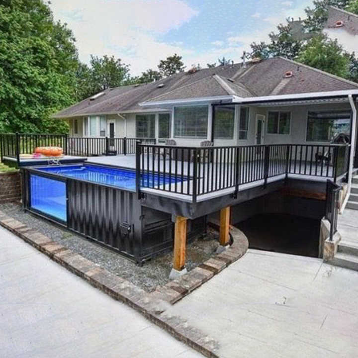 20ft 40ft Glass Window Home Fabricated Fiberglass Family Swimming Pool ...