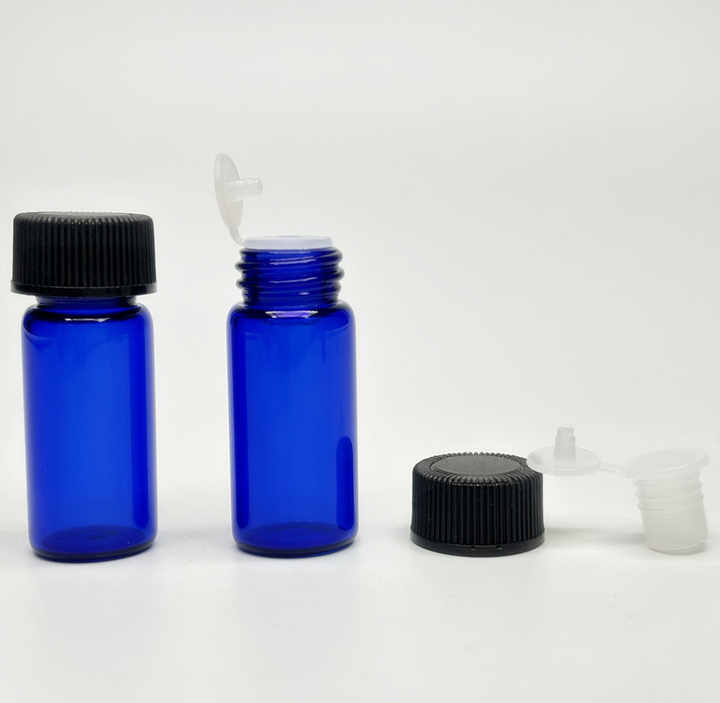 Cobalt Blue 15*45mm 4ml Glass Vial With Orifice Reducer Screw Plastic ...