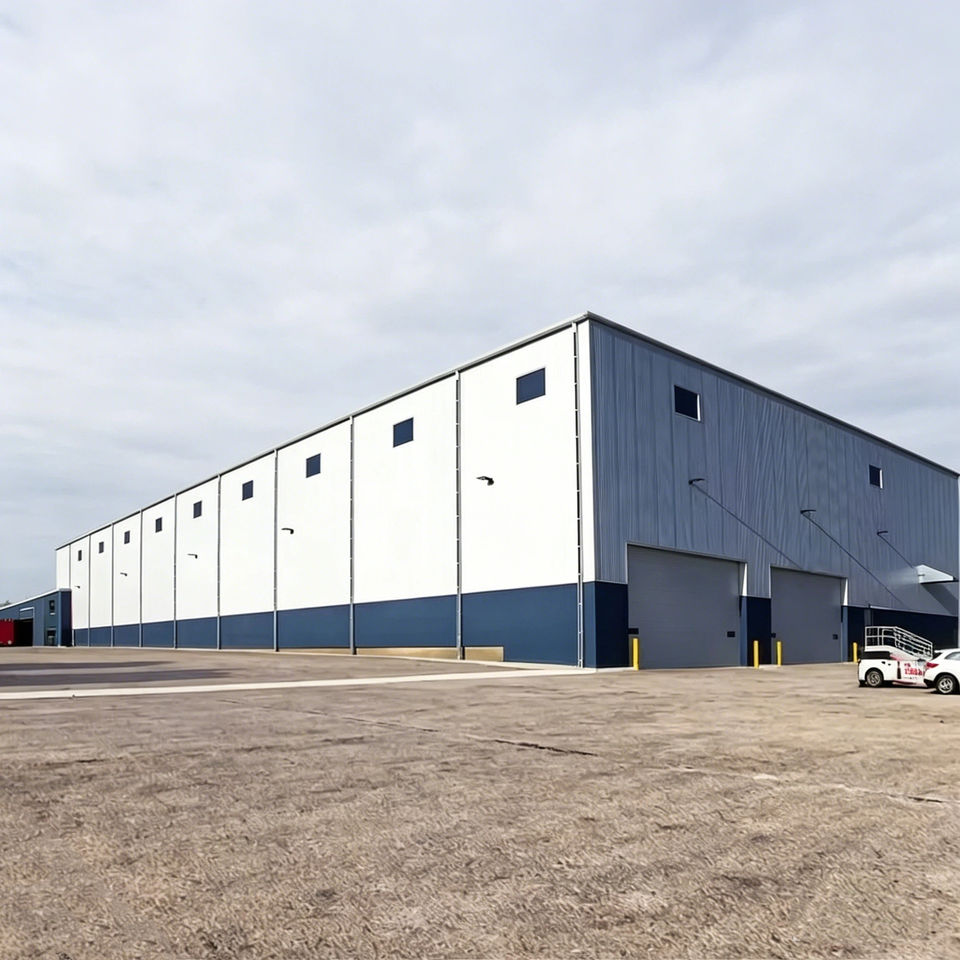 Prefab Steel Structure Warehouse with Rock Wool Sandwich Panels High ...