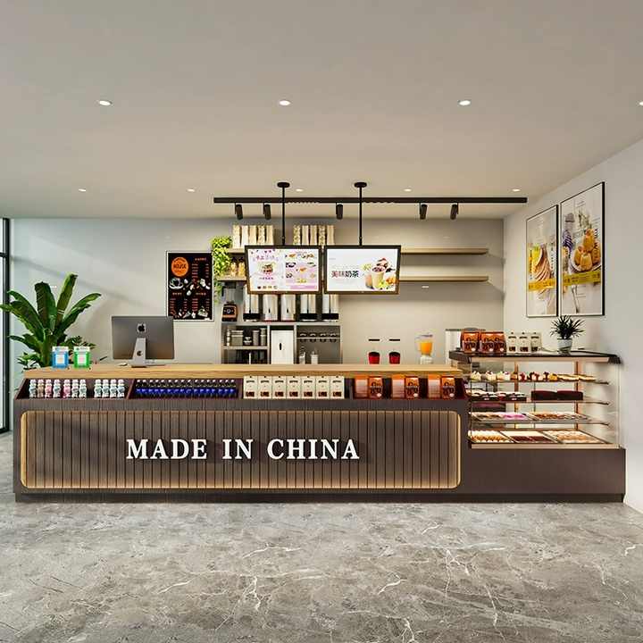 Shopping Mall Convenience Store Restaurant bar Counter Baking Cake Milk ...