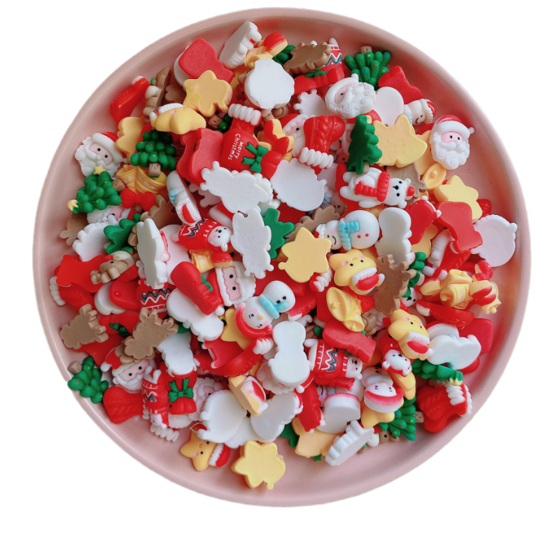 Christmas Cartoon Resin Charms Mini Santa Claus Cabochons Bulk Charms ...