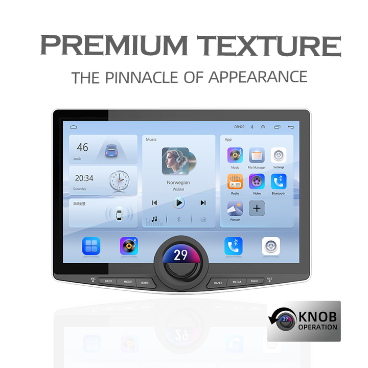 Dual Knobs Android Car Radio - DSP Audio Processor IPS 9.10 Inch