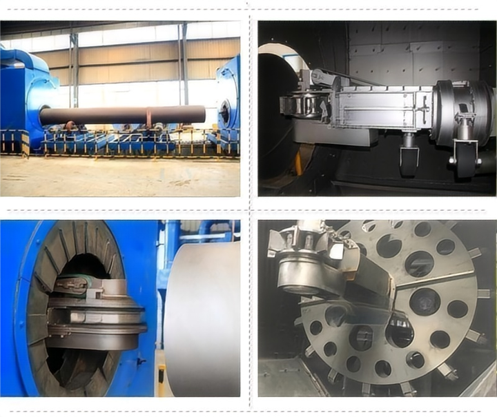 Automatic Dual-Wheel Abrator Equipment SA 2.5-Grade Descaling for Oil ...