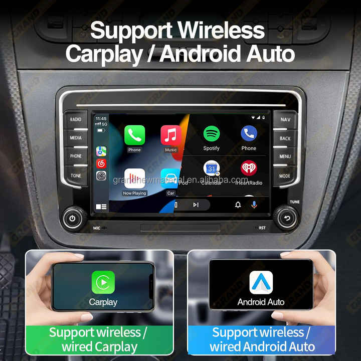 GRANDnavi 7 pulgadas VW Android CarPlay Android Auto coche estéreo para ...