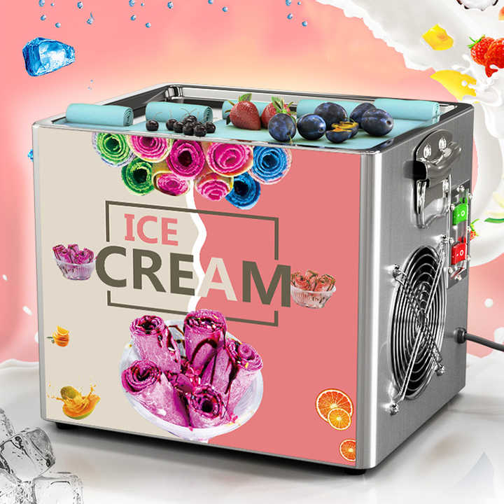 QDMECH Intelligence Fry Roll Electric Fried Roller Mini Yogurt Ice ...