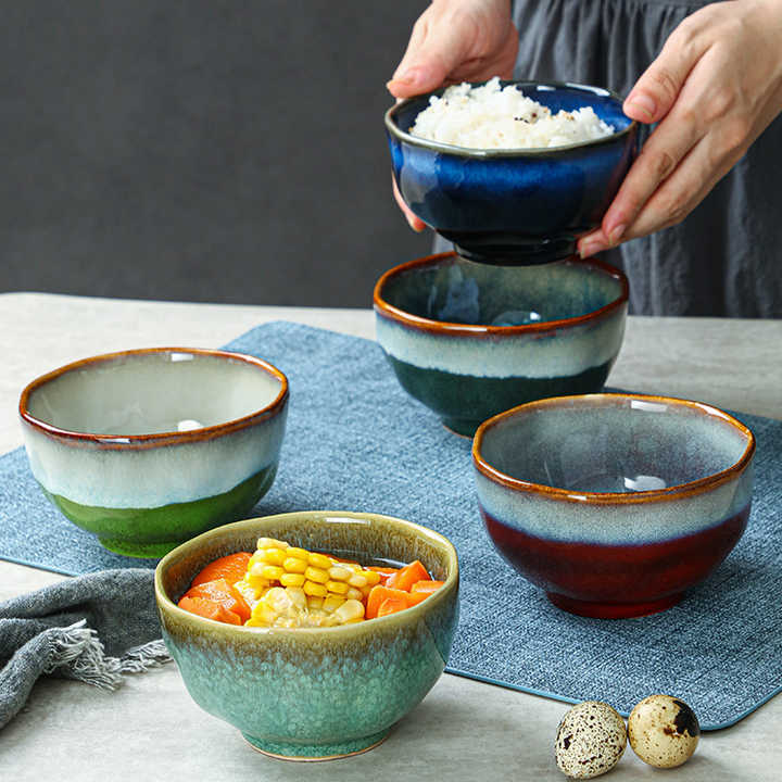 Japanese Ceramic Dinnerware Set Reactive Glaze Porcelain Restaurant ...