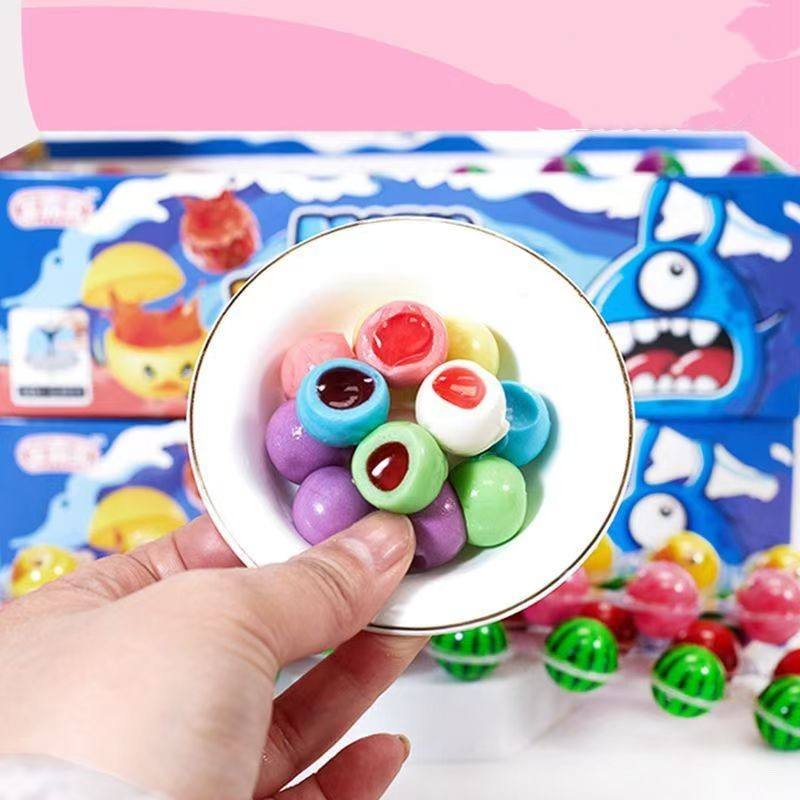 Wholesale Fruity Cartoon Ball Filled Jam Gummy Eyeball Shape Soft Candy ...