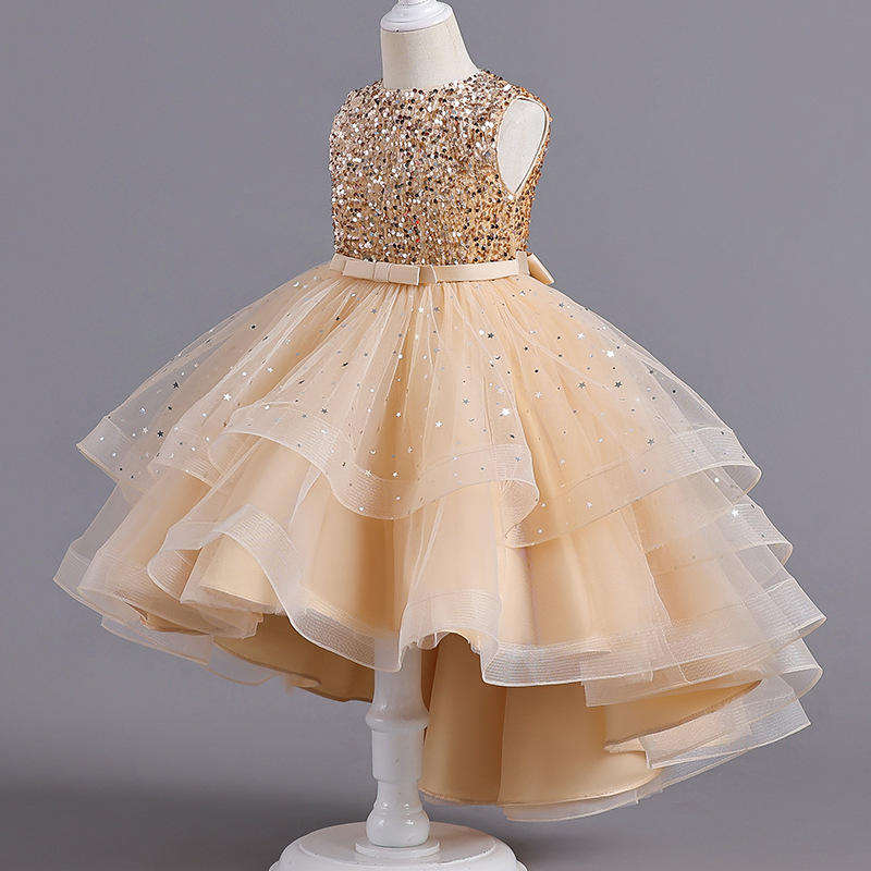 New Model Frock Design Flower Girl Dresses Wedding Kids Tulle Dress Red ...