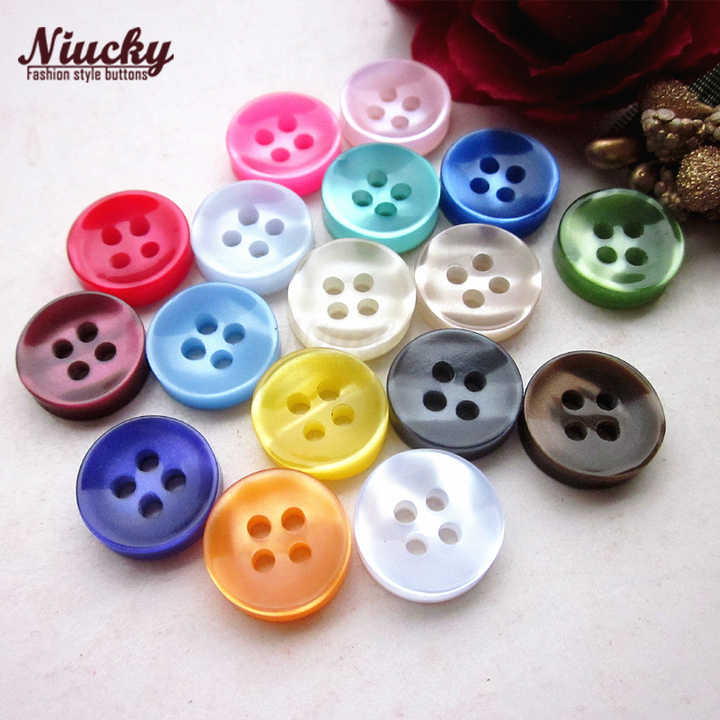 In Stock 22 Colors 11mm 18L 4 Holes Bowl Pearlescent Resin Shirt ...