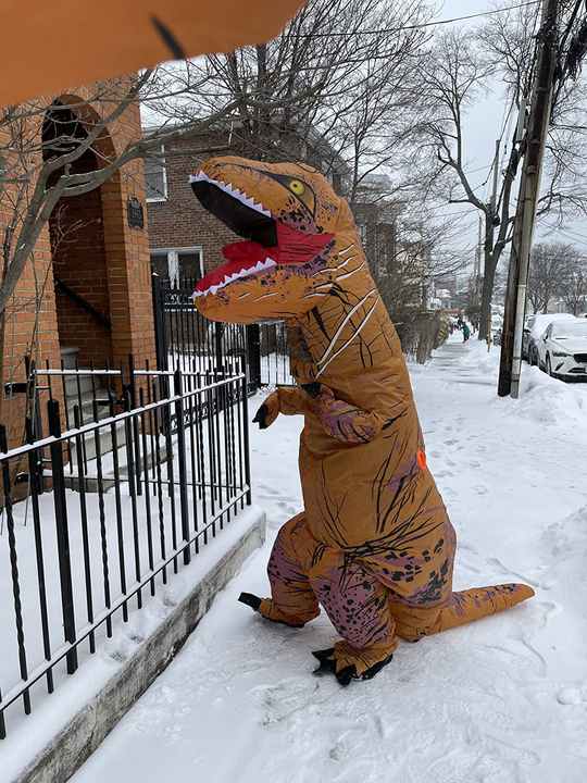 IN Stock Halloween Jurassic Theme Adult Inflatable T-REX Suit