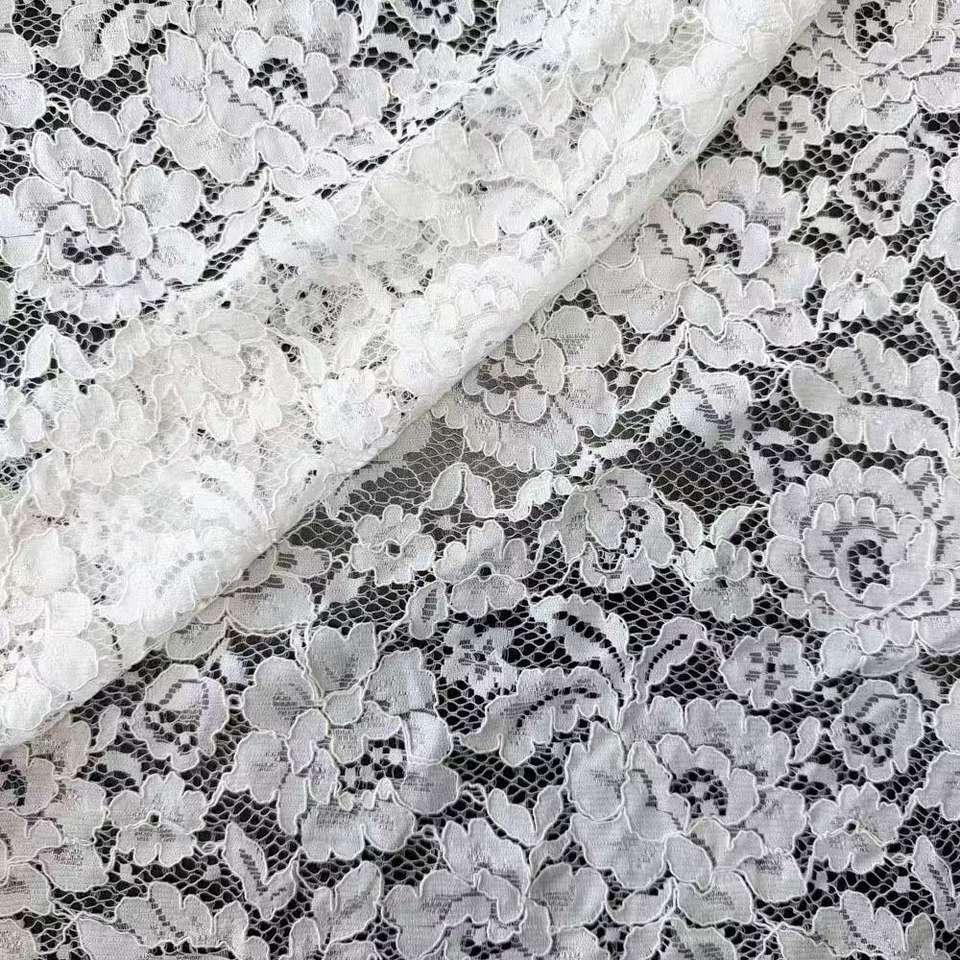 Eco-Friendly French Lace Fabric Floral Beads Luxury Fashion Jacquard ...