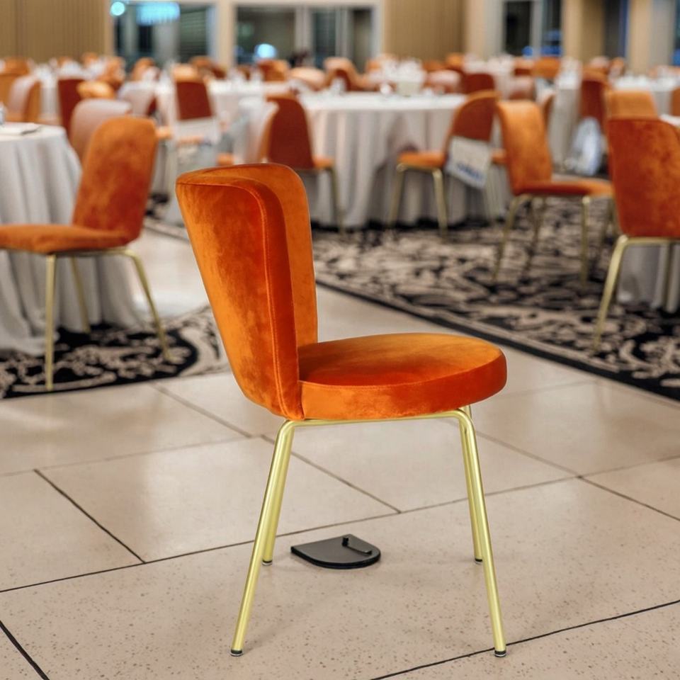 Nordic Style Modern Catering Chair with Comfortable Velvet Cushion Seat ...