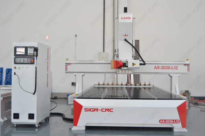 1325 1530 2030 2040 3D Woodworking Cutting Carving Engraving 4 Axis Atc CNC Router Machine for ...