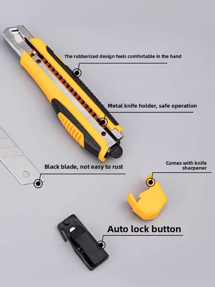 Deli Utility Knife Paper Cutter & Wallpaper Knife Plastic Blade Compact ...