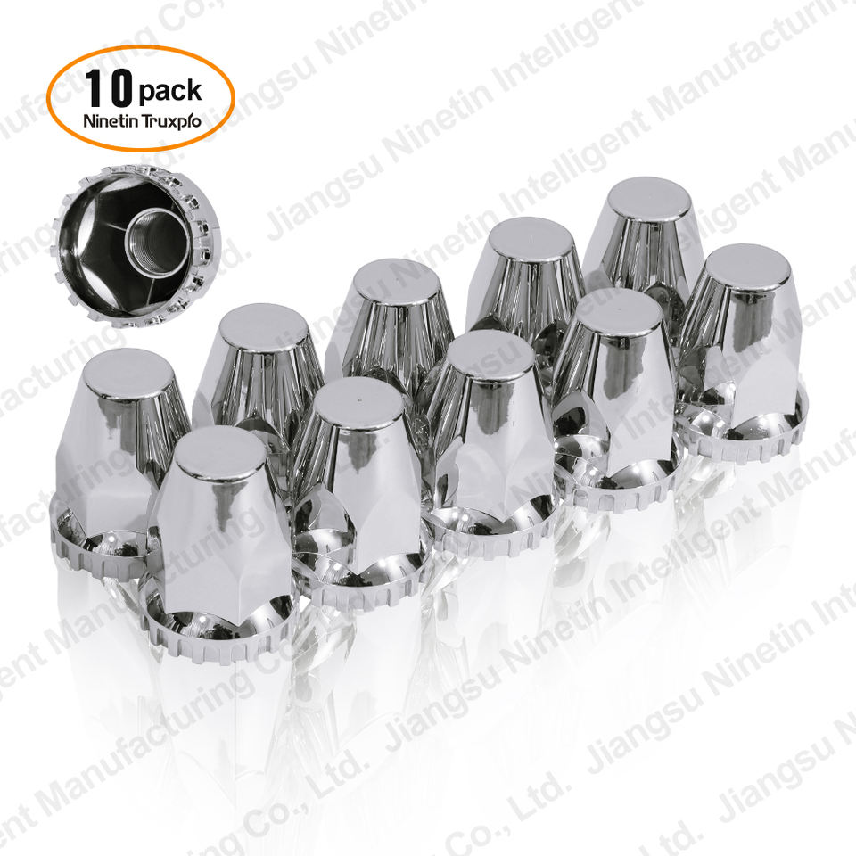 Semi Truck Wheel Parts Lug Nut Covers 33mm*2-3/4" Screw on Chrome Nut ...
